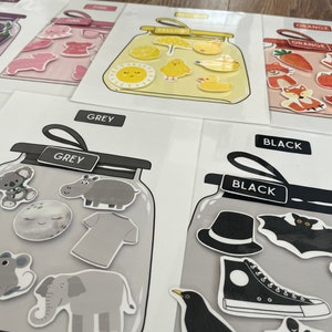 11 Color Matching Jars, Color Sorting Jars, Color Sorting Game, Color ...