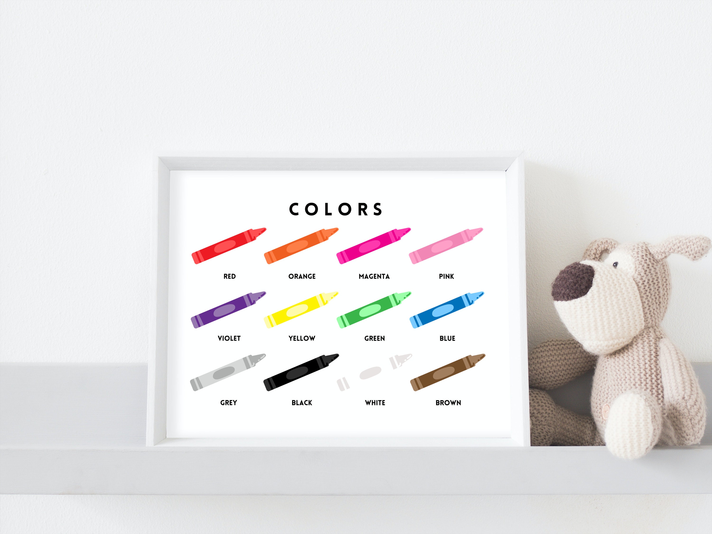 Color Matching Poster, Crayons Wall Art, Montessori Poster, Color ...
