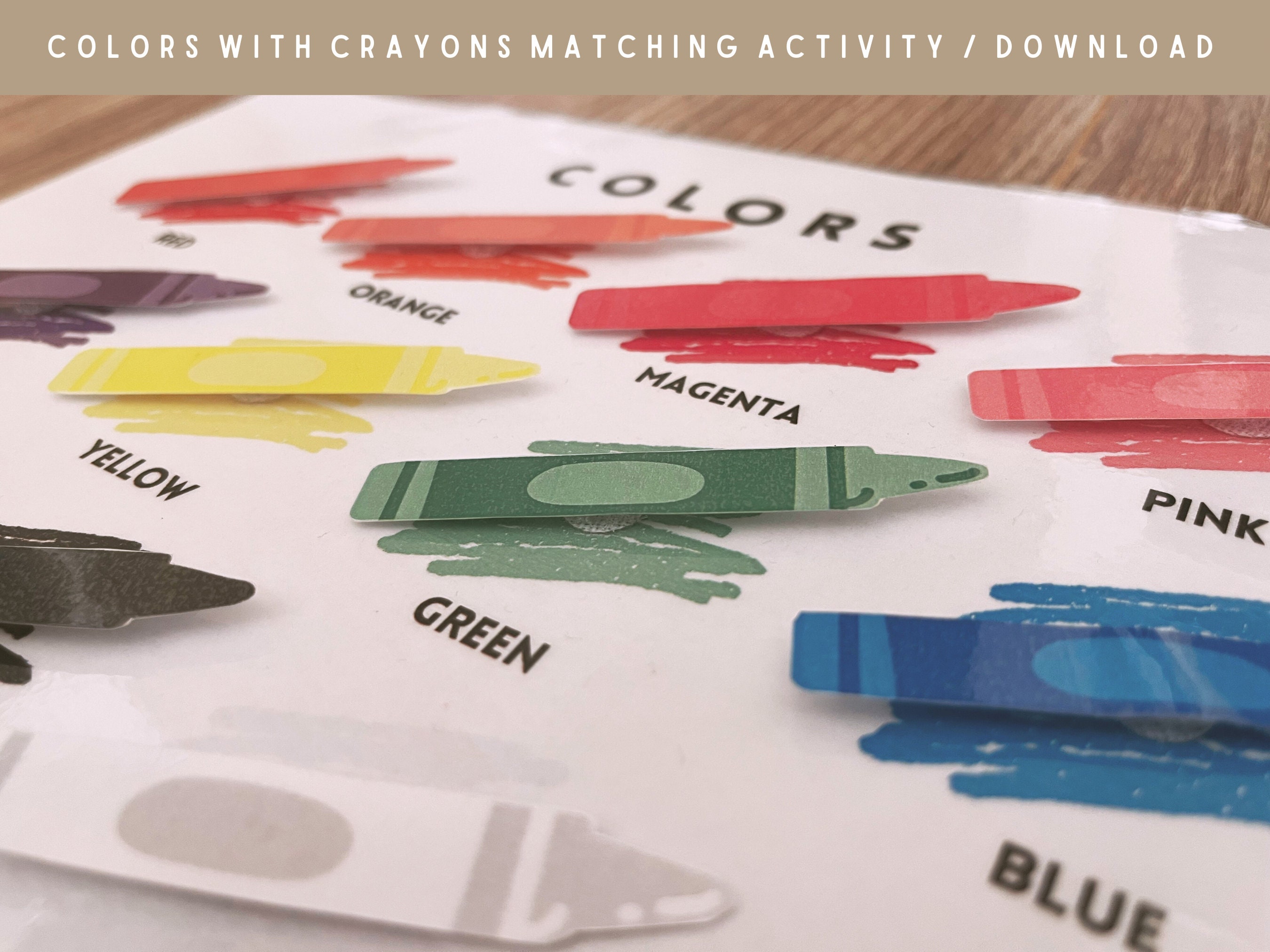 Color Matching Game, Crayons Matching, Montessori Activity, Color ...