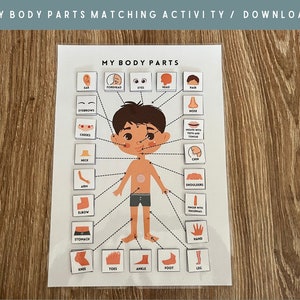 Body Parts Matching Activity Printable, Busy Book Pages, Toddler ...