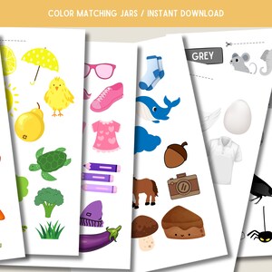 11 Color Matching Jars, Color Sorting Jars, Color Sorting Game, Color ...