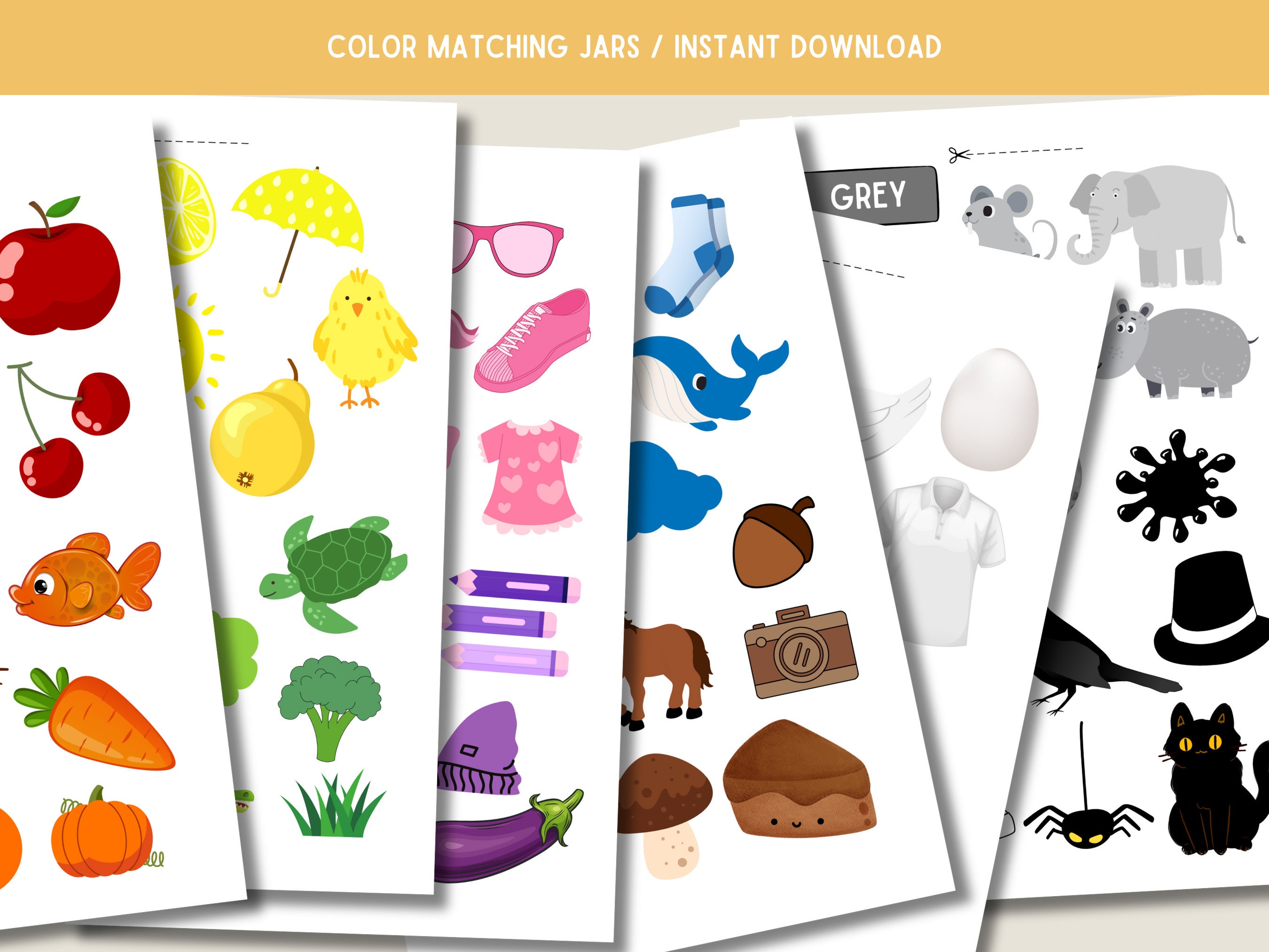 11 Color Matching Jars, Color Sorting Jars, Color Sorting Game, Color ...