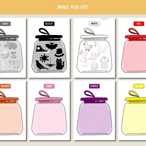 11 Color Matching Jars, Color Sorting Jars, Color Sorting Game, Color ...