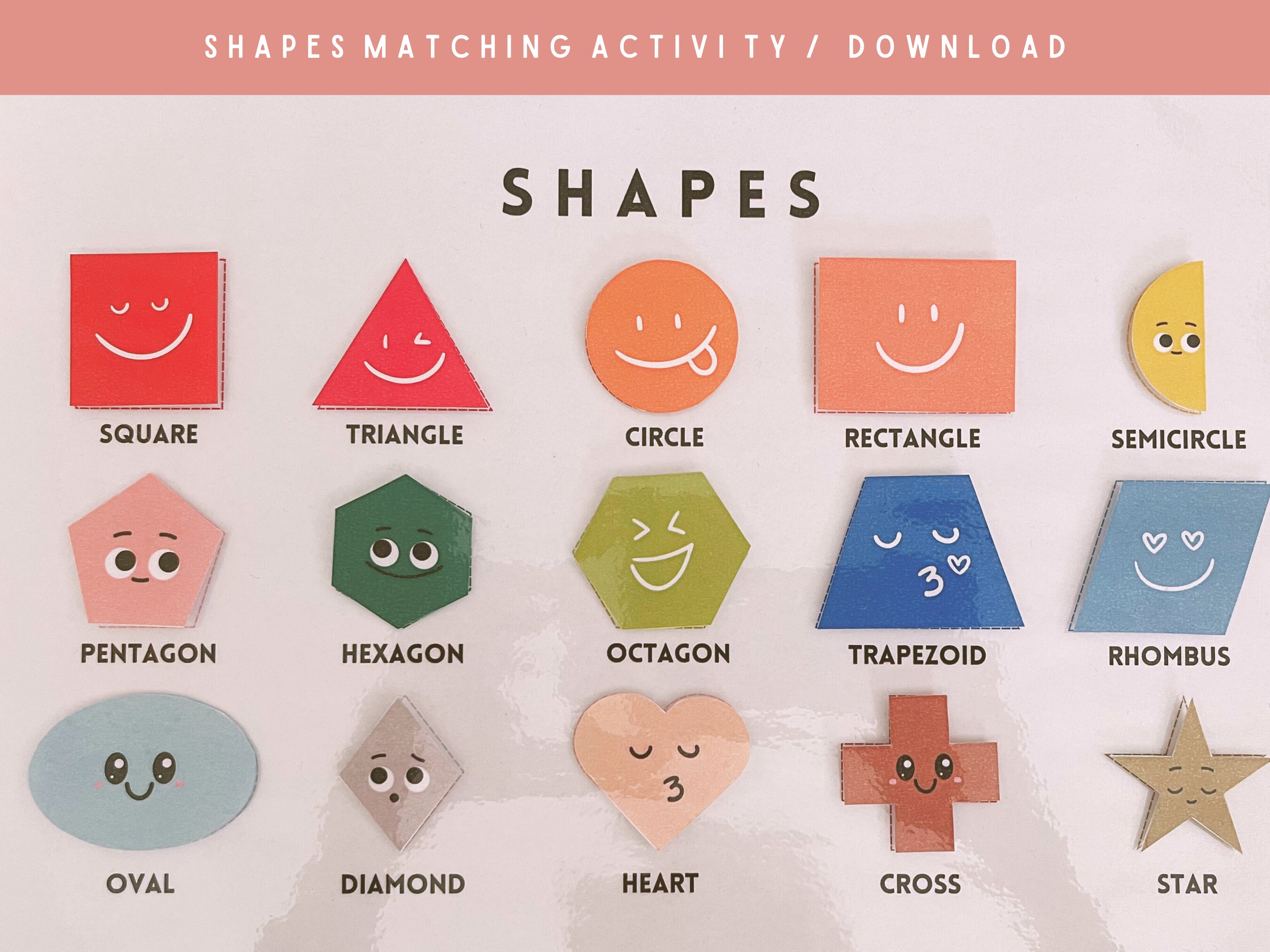 Shapes Matching Activity, Learning Shapes, Toddler Busy Book, Toddler ...