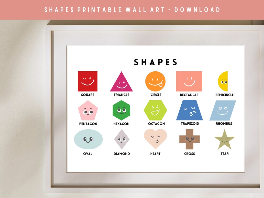 Shapes Poster, Montessori Shapes, Shapes Wall Art, Shapes Art Print ...