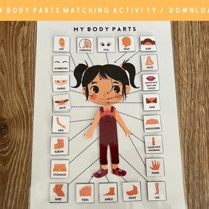 Body Parts Matching Activity Printable, Busy Book Pages, Toddler ...