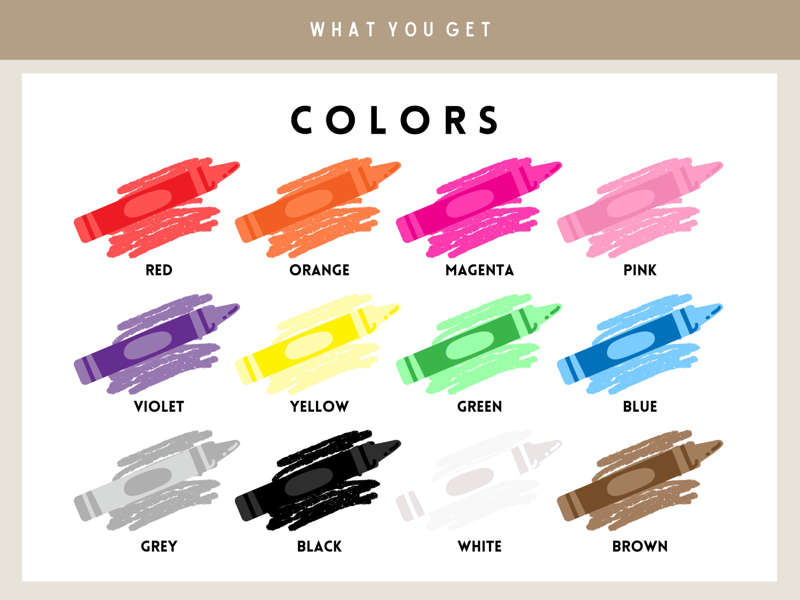 Color Matching Game, Crayons Matching, Montessori Activity, Color ...