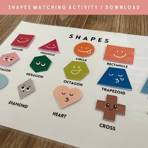 Shapes Matching Activity, Learning Shapes, Toddler Busy Book, Toddler ...
