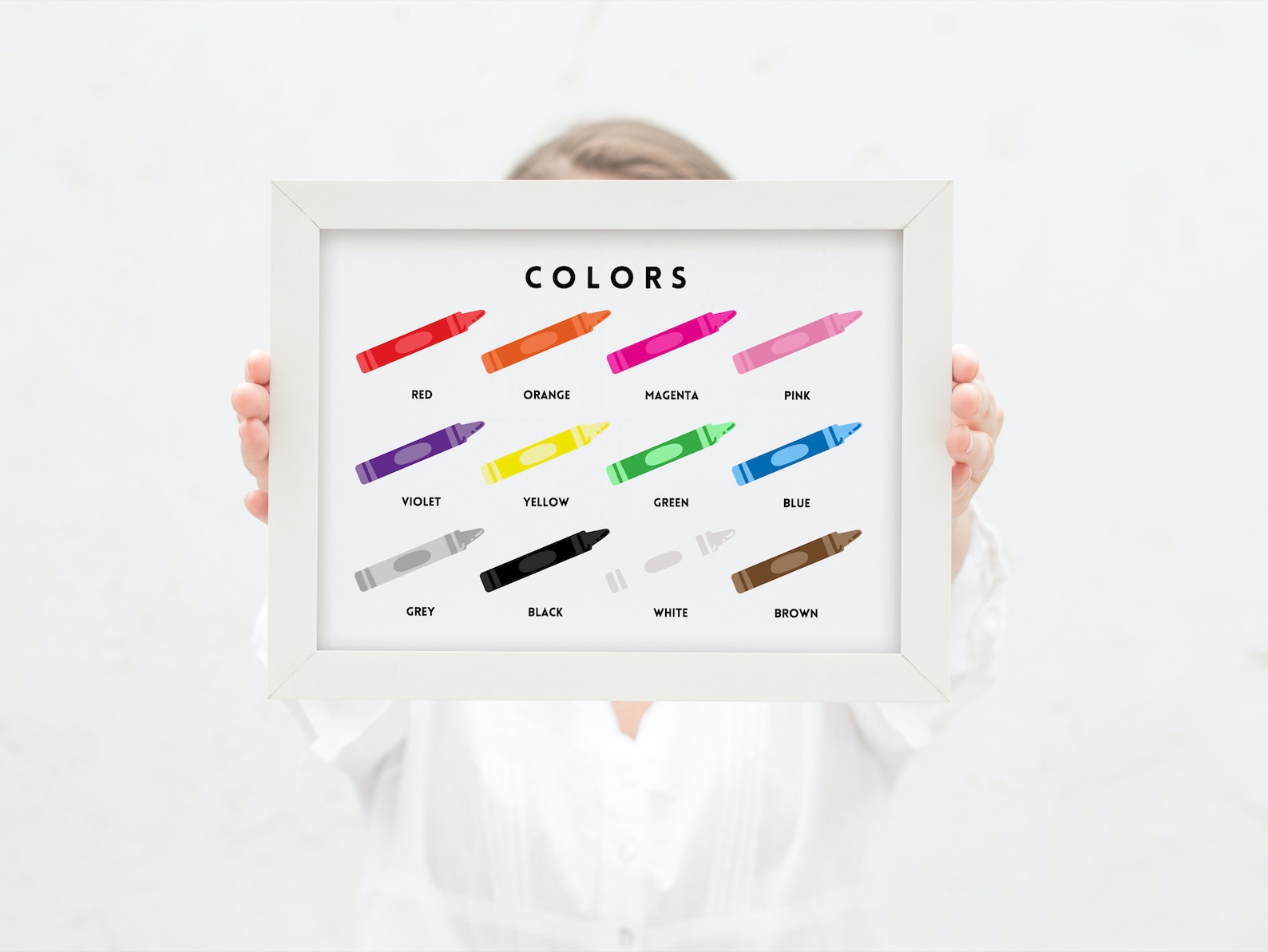 Color Matching Poster, Crayons Wall Art, Montessori Poster, Color ...