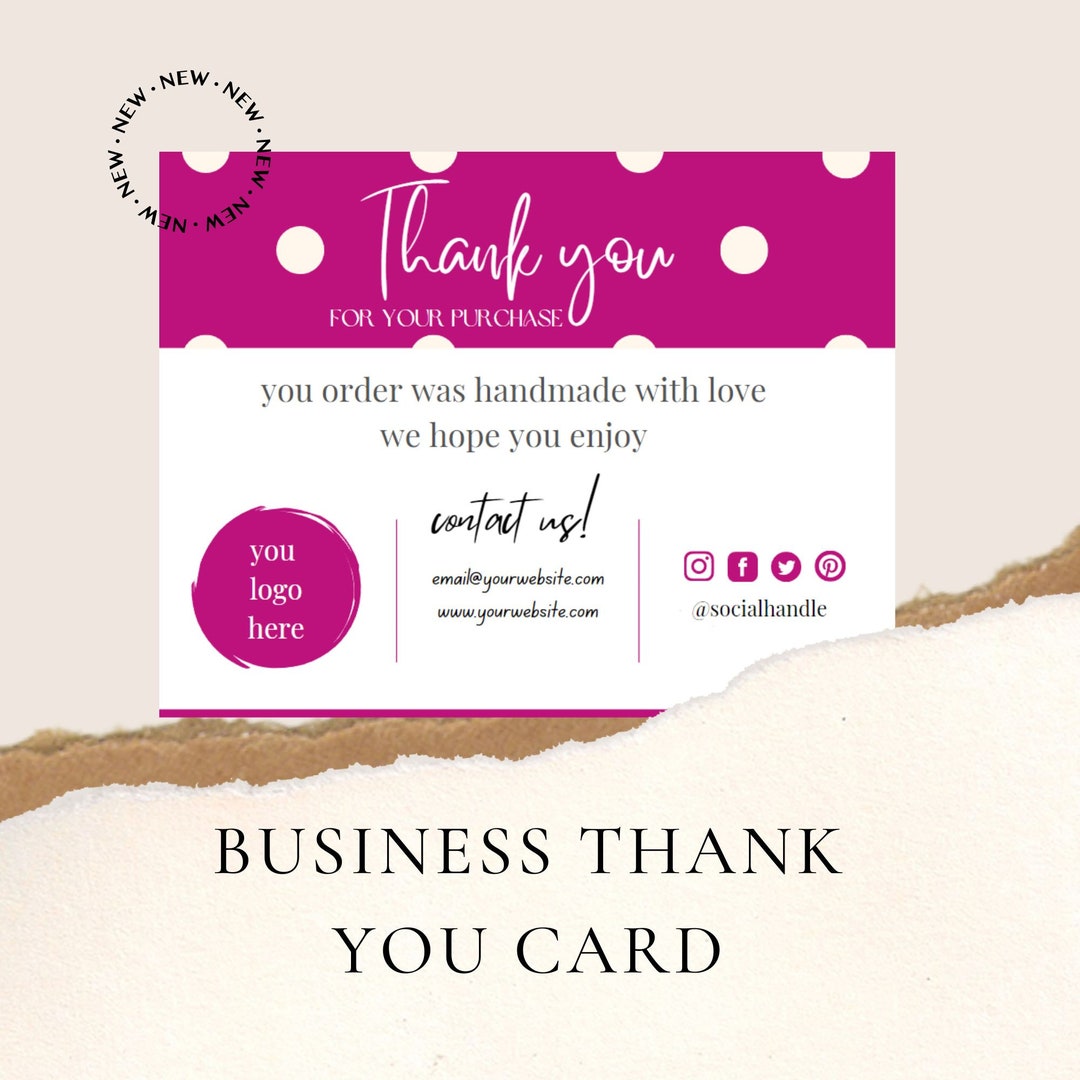 Thank You Card Template, Thank You Card Business, Thank You Card ...