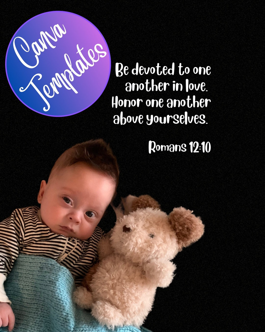 Be Devoted Greeting Card Encouragement Bible Scripture Quote Canva ...