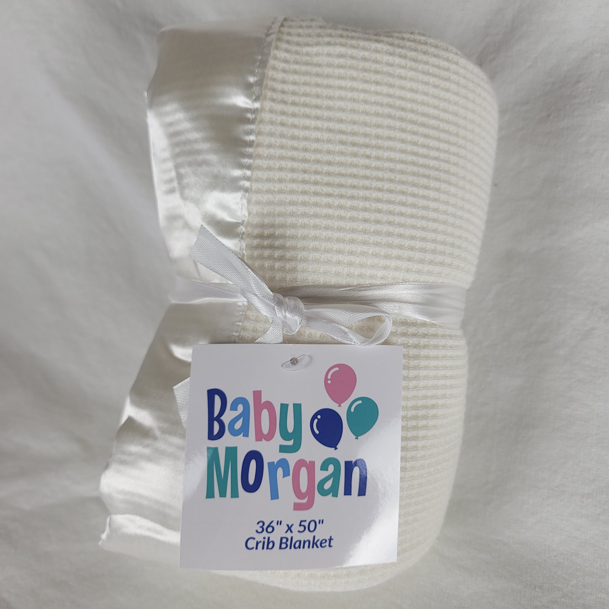 Baby Morgan Thermal Waffle Weave Blanket Nylon or Satin Silky Trim ...