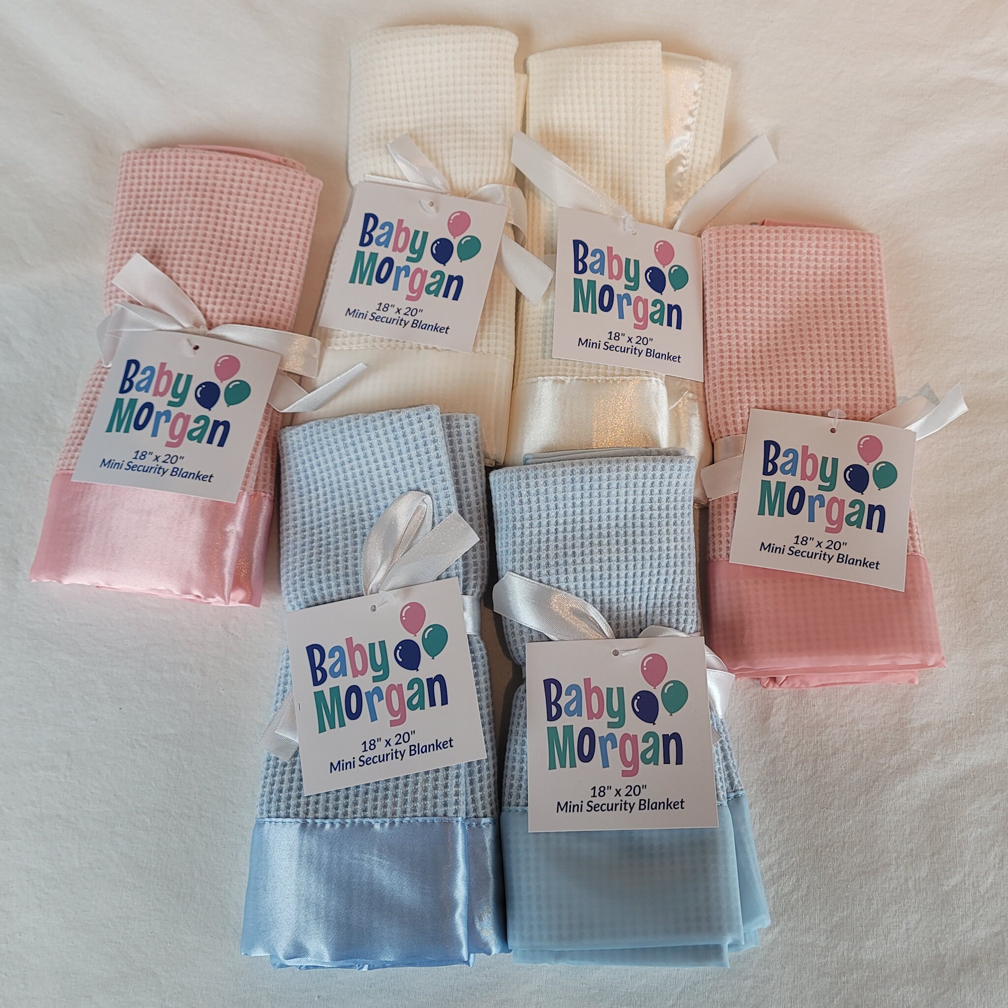 Baby Morgan Thermal Waffle Weave Blanket Nylon Satin Trim 18x20 Mini ...