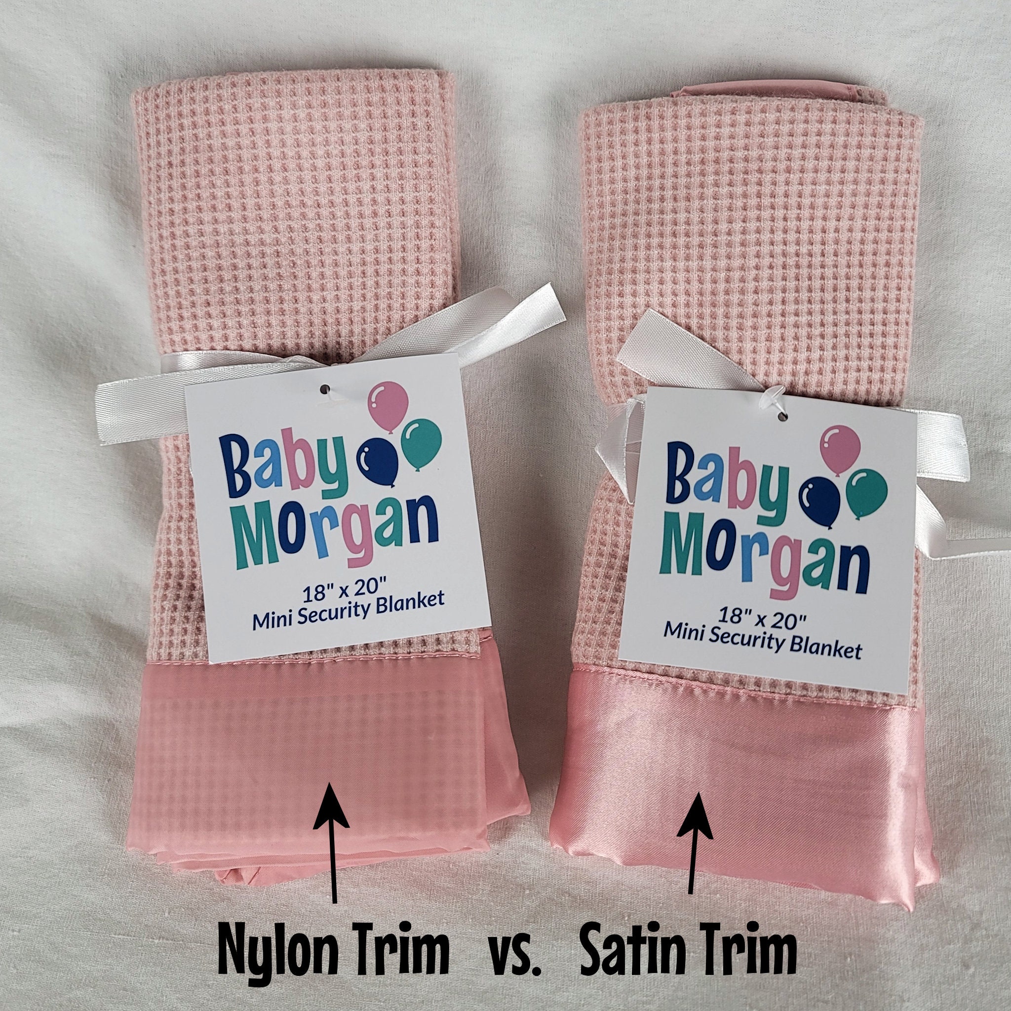 Baby Morgan Thermal Waffle Weave Blanket Nylon Satin Trim 18x20 Mini ...