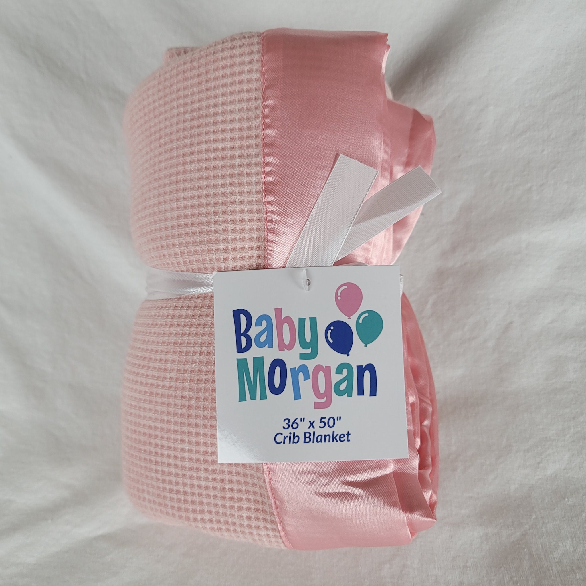Baby Morgan Thermal Waffle Weave Blanket Nylon or Satin Silky Trim ...