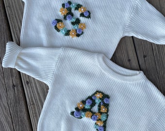 Personalized Hand Embroidered Baby and Toddler Sweaters - Etsy