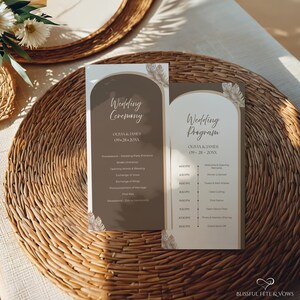 Boho Wedding Program and Party Template, Editable and Printable Wedding ...
