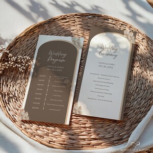 Boho Wedding Program and Party Template, Editable and Printable Wedding ...