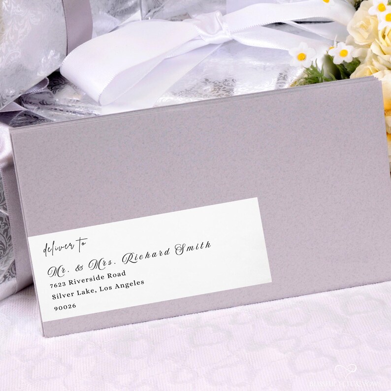 Editable Canva Wedding Guest Address Labels, Wrap Around Address Labels ...