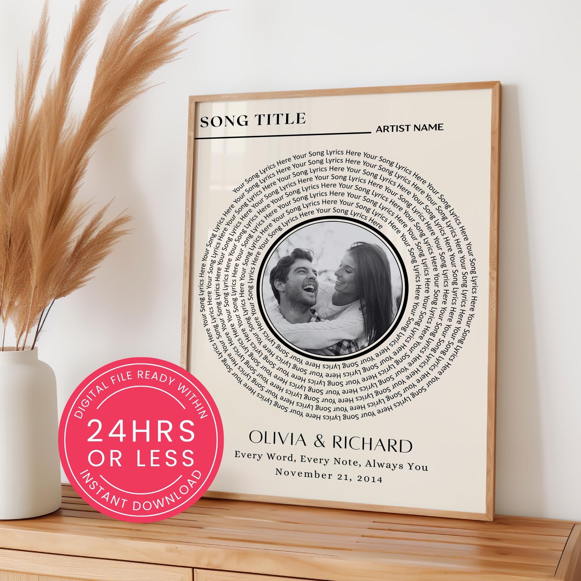 Custom Vinyl Record Song Lyrics Print, Personalized Song Lyrics With ...