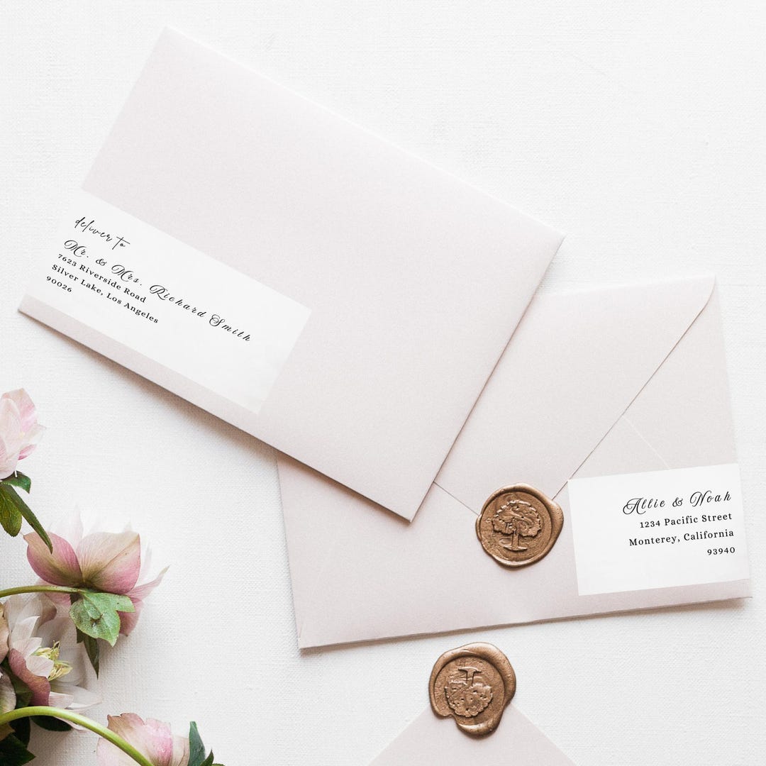 Editable Canva Wedding Guest Address Labels, Wrap Around Address Labels ...