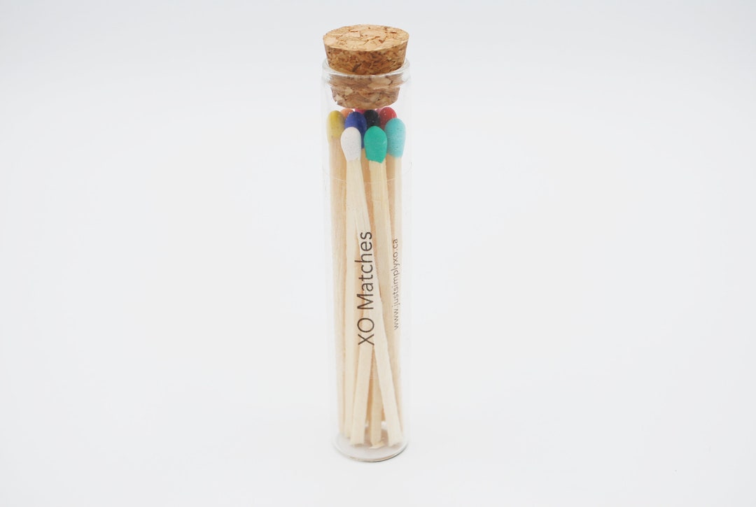 XO Birthday Matches Colourful Safety Matches Glass Tube Match Striker ...