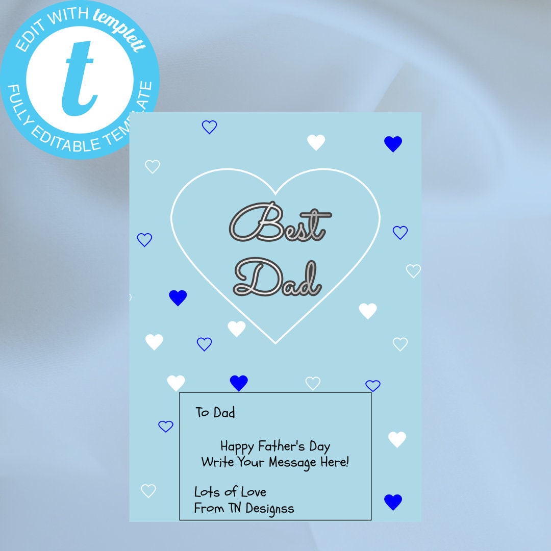 Best Dad Father's Day Digital Template Instant Download E-text ...