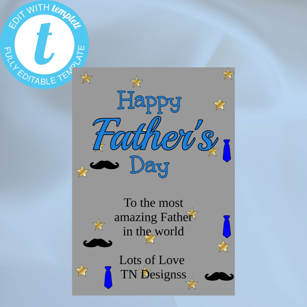 Digital Father's Day Message Template Instant Download E-text Printable ...