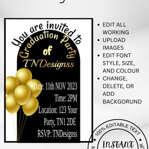 Graduation Party Invitation, Digital Graduation Party Invitation ...