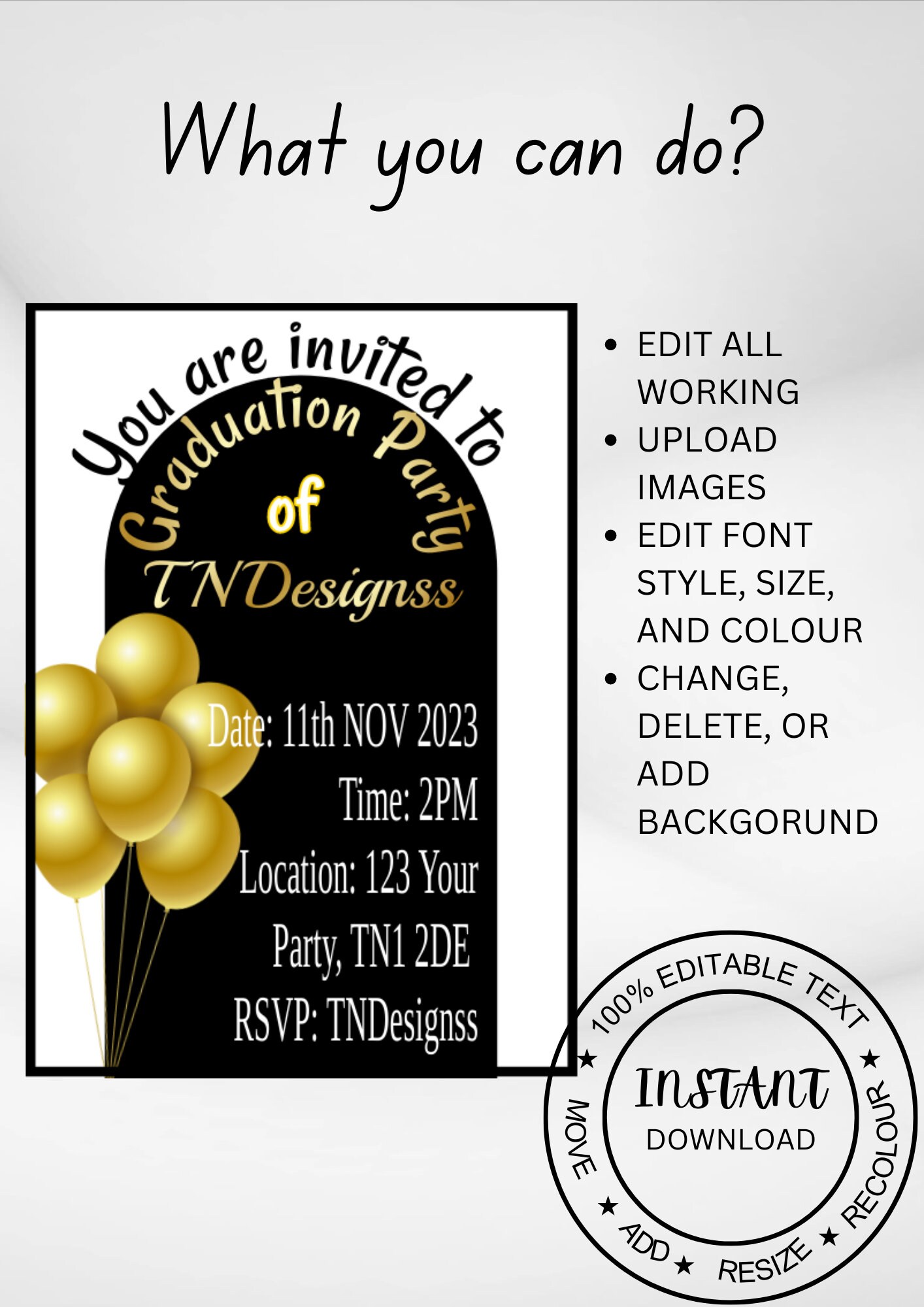 Graduation Party Invitation, Digital Graduation Party Invitation ...