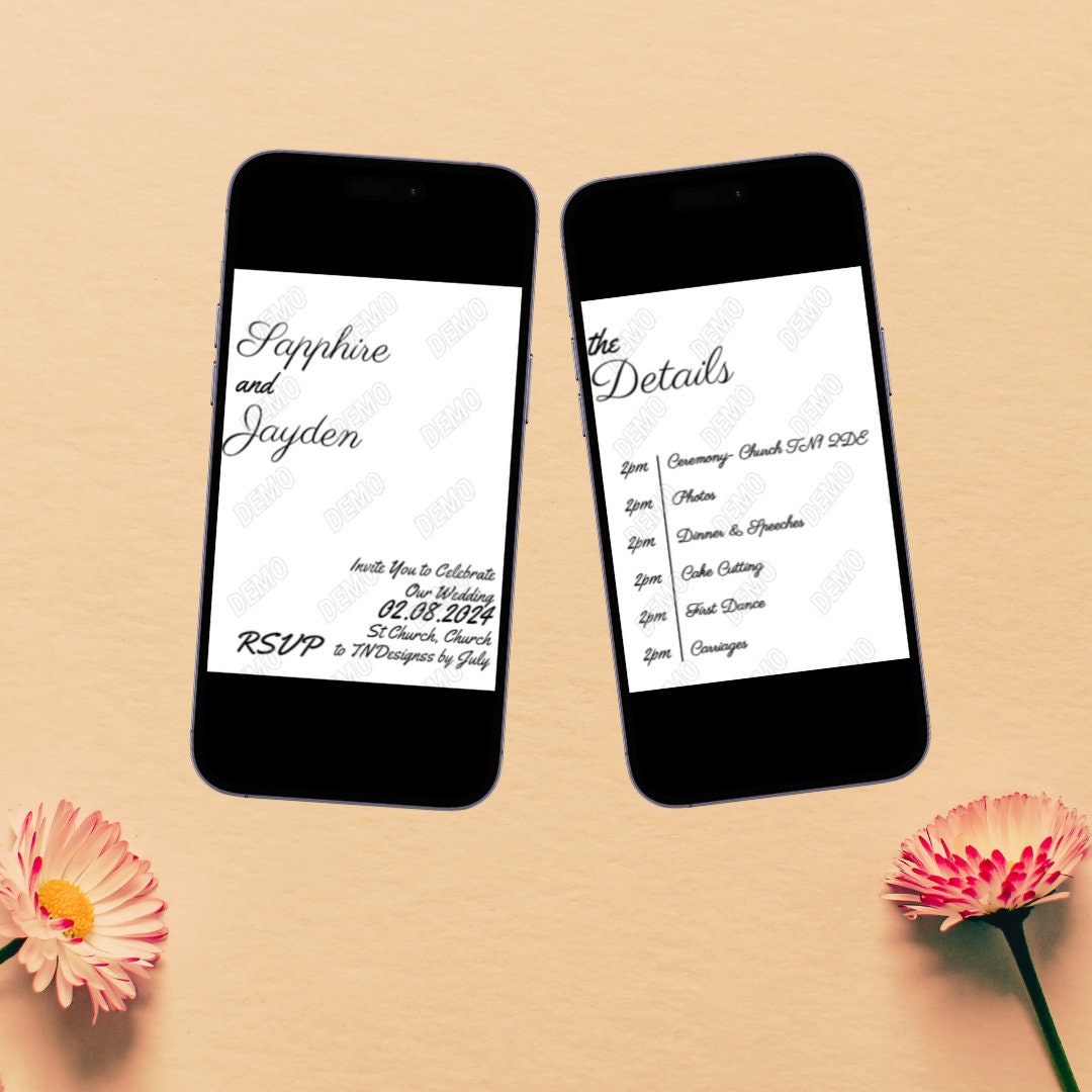 Digital Wedding Invitation, Editable, Wedding Details Invitation ...