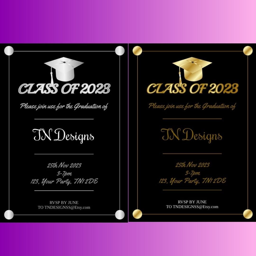 Digital Graduation Party Invitation Editable Template Text - Etsy