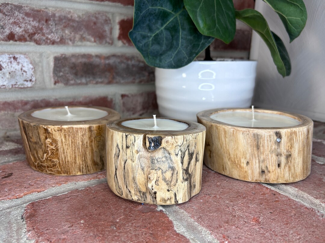 Rustic Wood Candle - 2 Sizes - Etsy