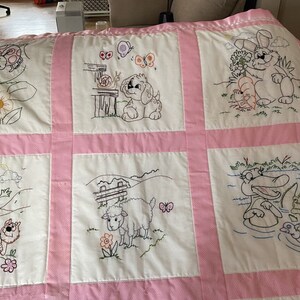 Hand Embroidered Baby Quilt - Etsy