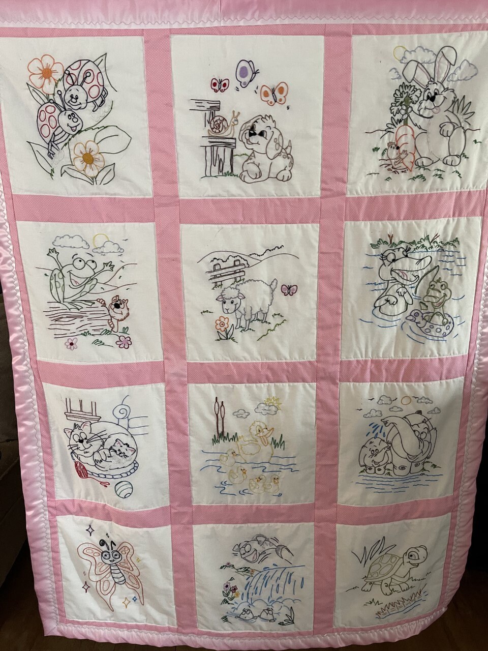 Hand Embroidered Baby Quilt - Etsy