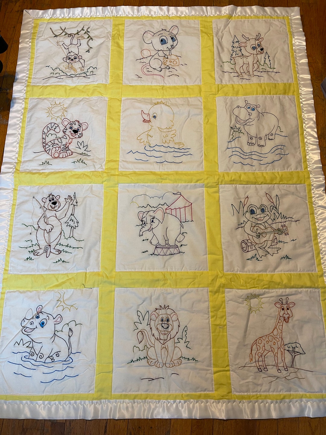 Hand Embroidered Baby Quilt - Etsy
