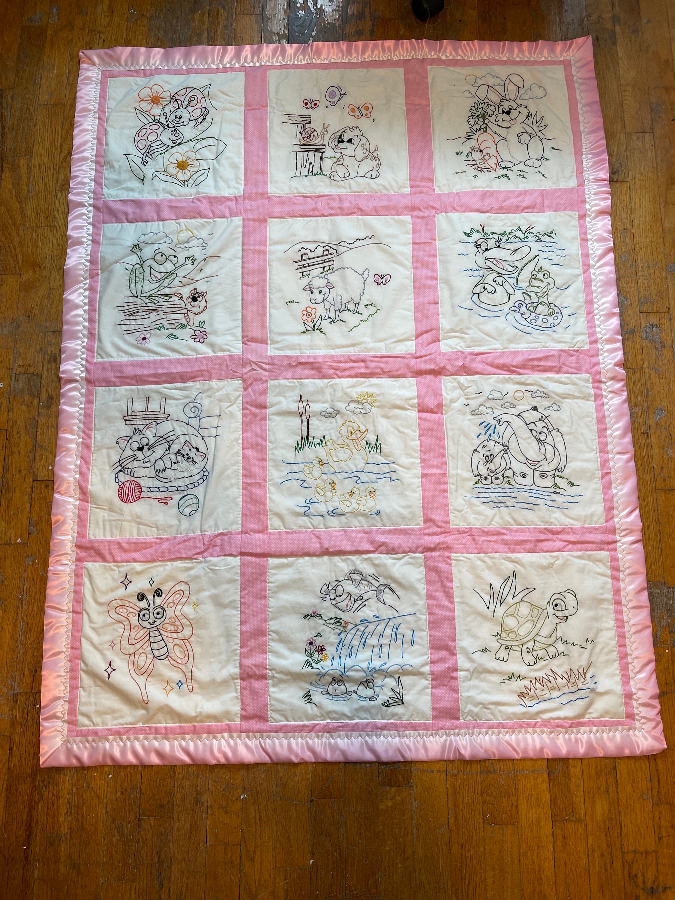 Hand Embroidered Baby Quilt - Etsy