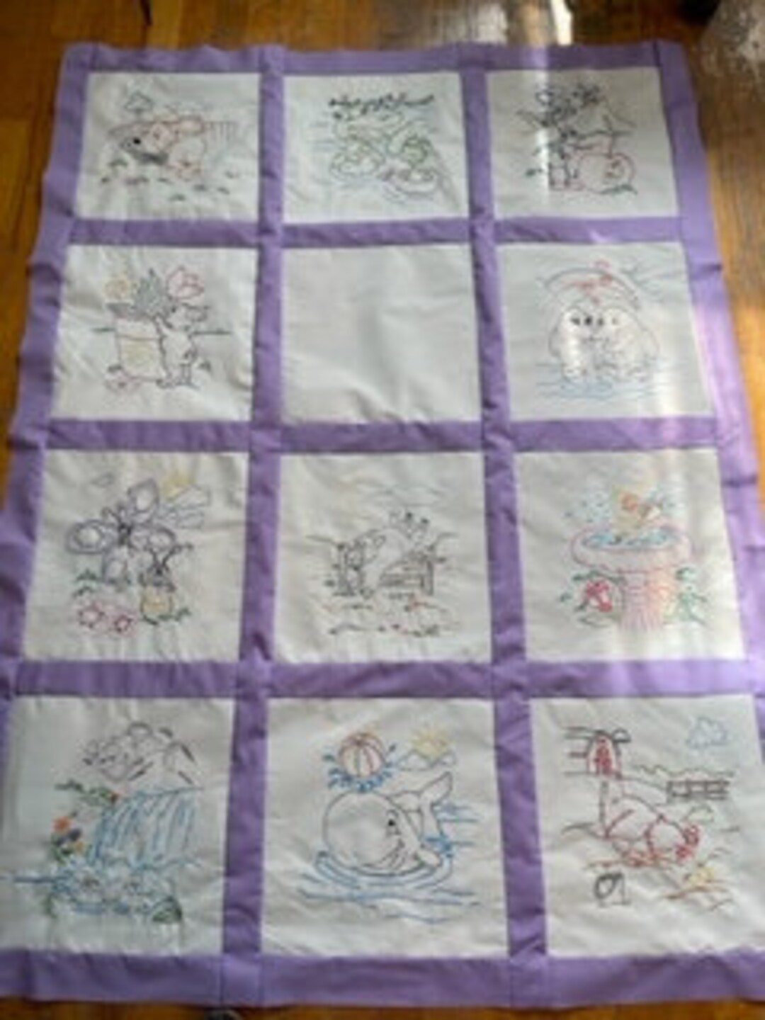 Personalized Hand Embroidered Baby Quilt - Etsy