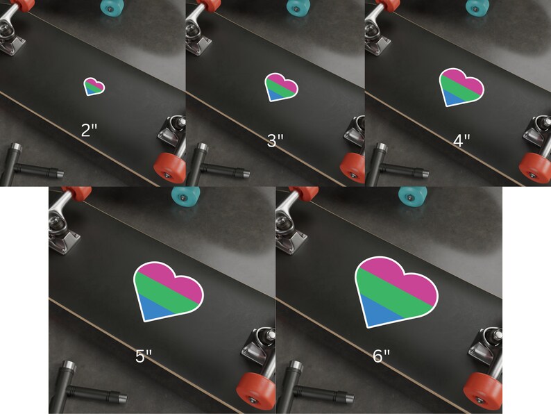Polysexual Flag Heart Vinyl Sticker - LGBTQIA+ Vinyl Sticker - Indoor ...