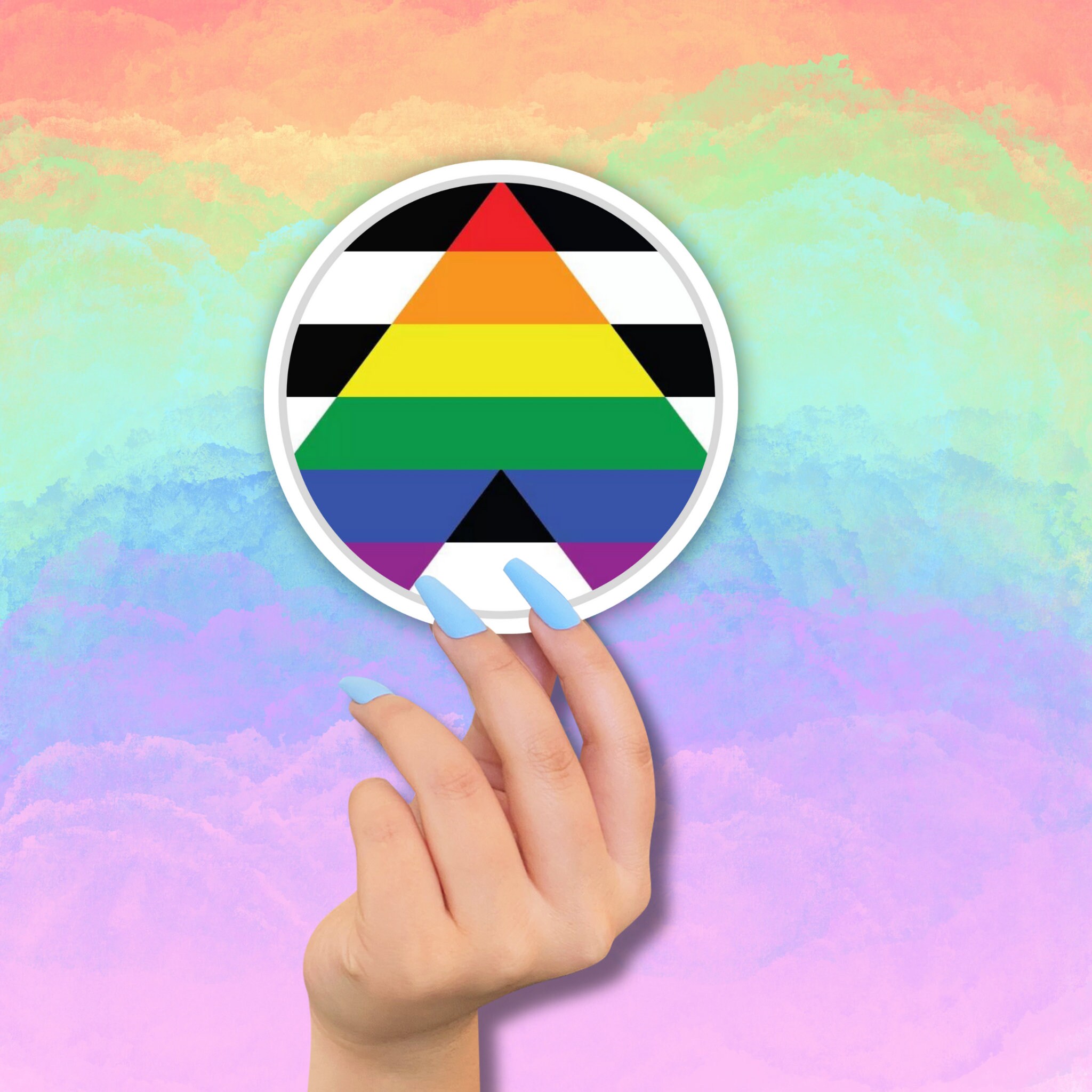 Round LGBTQIA Ally Flag Vinyl Sticker Indoor/outdoor Use - Etsy