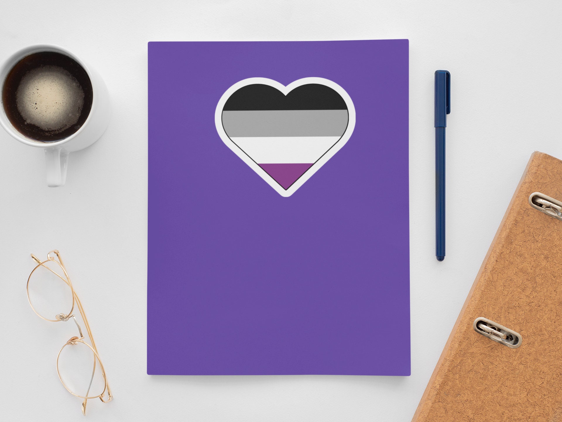 Asexual Flag Heart Vinyl Sticker - LGBTQIA+ Vinyl Sticker - Indoor ...