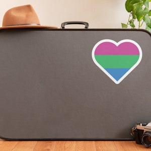 Polysexual Flag Heart Vinyl Sticker - LGBTQIA+ Vinyl Sticker - Indoor ...