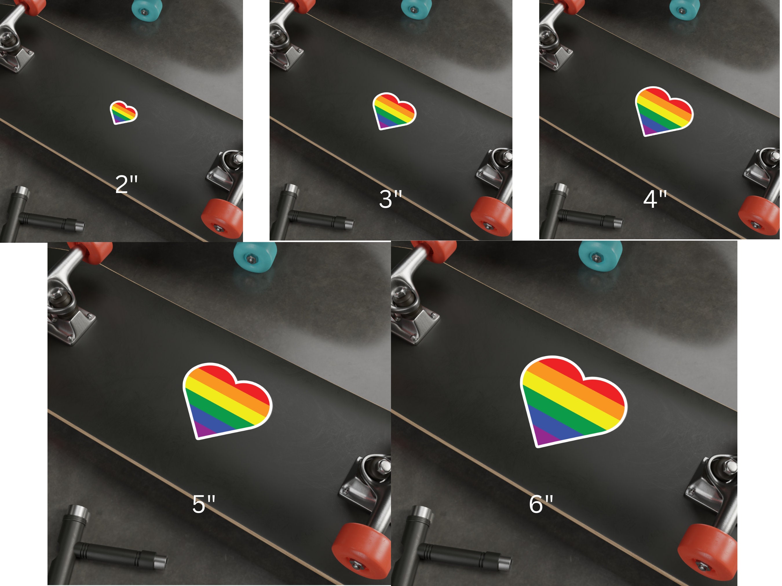 Rainbow Pride Flag Heart Vinyl Sticker LGBTQIA Vinyl Sticker Indoor ...