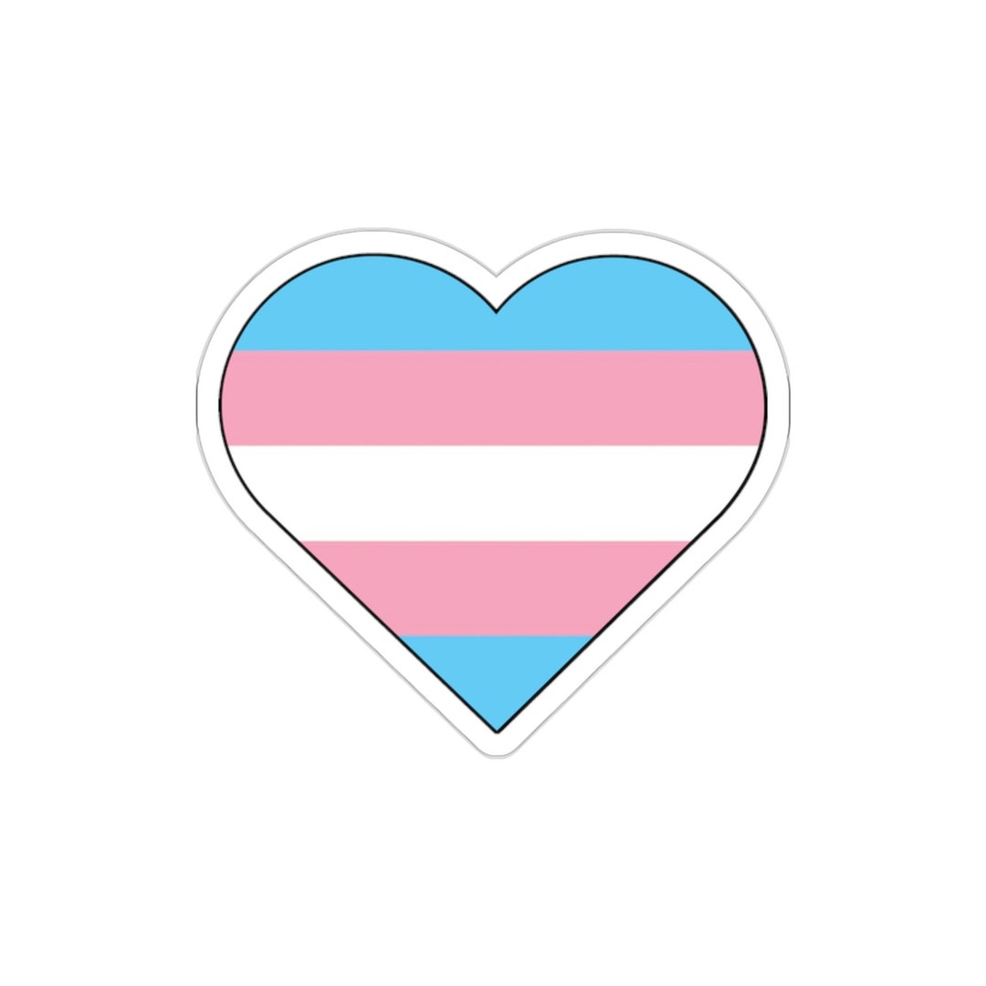 Transgender Flag Heart Vinyl Sticker - LGBTQIA+ Vinyl Sticker - Indoor ...
