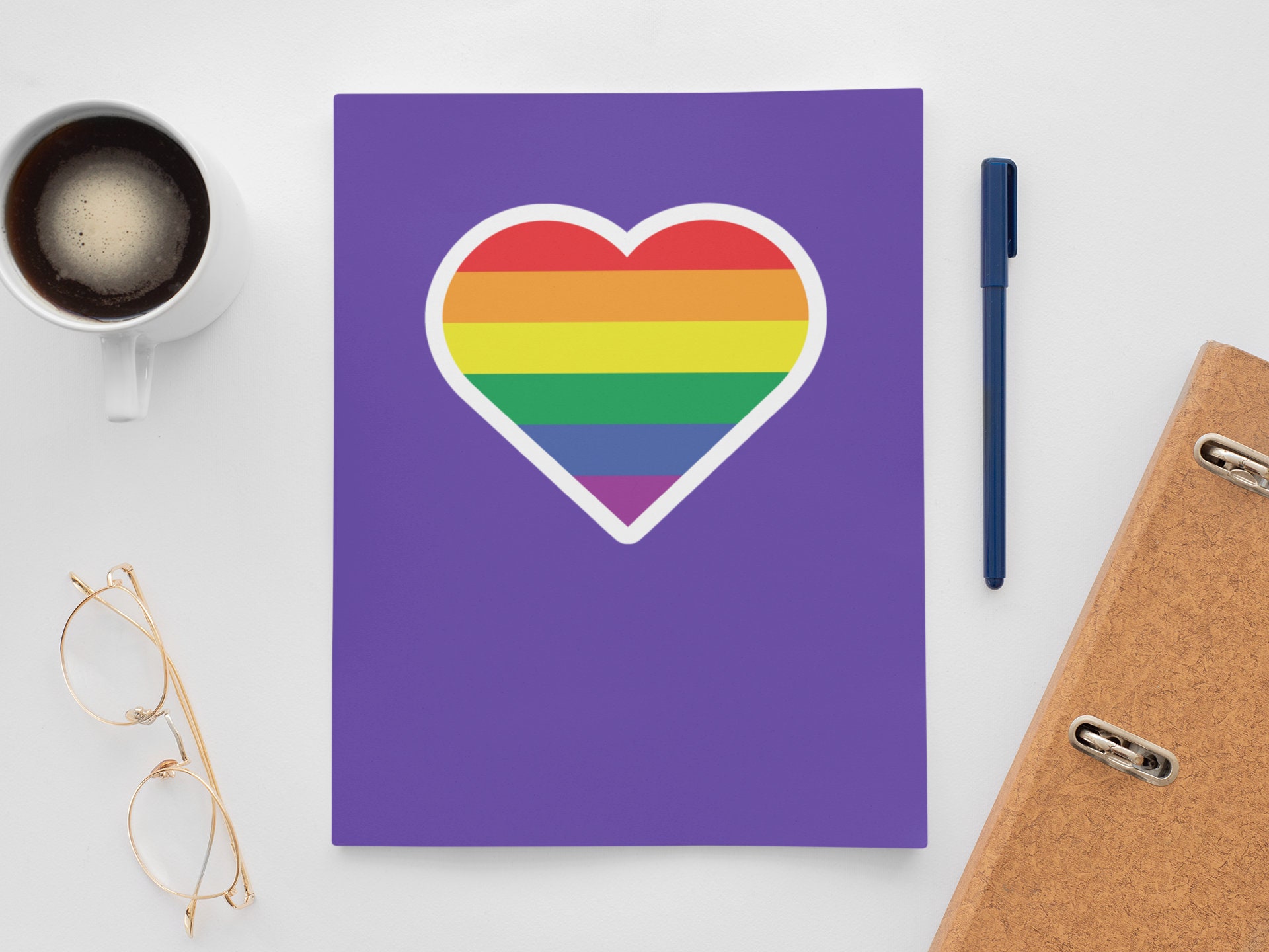 Rainbow Pride Flag Heart Vinyl Sticker - LGBTQIA+ Vinyl Sticker ...