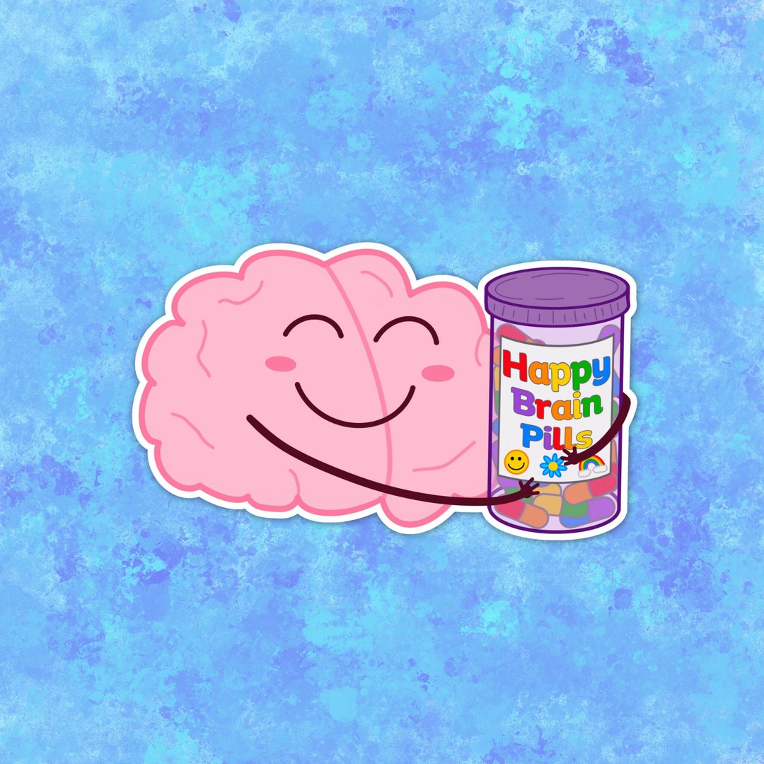 Happy Brain Pills Vinyl Sticker - Etsy