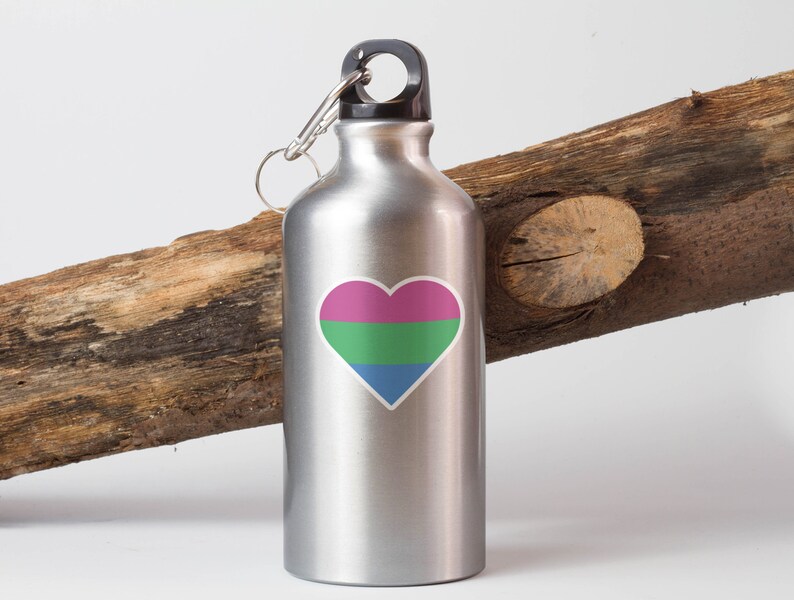 Polysexual Flag Heart Vinyl Sticker - LGBTQIA+ Vinyl Sticker - Indoor ...
