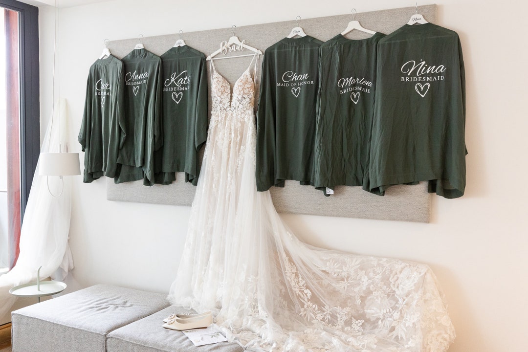 Personalized Lettering for Dressing Gown/ Kimono for Bridesmaids ...