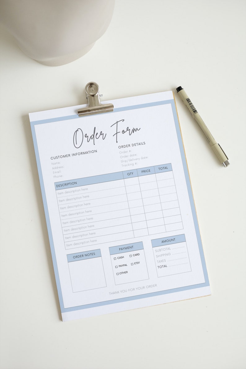 Editable Order Form, Custom Order Form, Canva Templates - Etsy