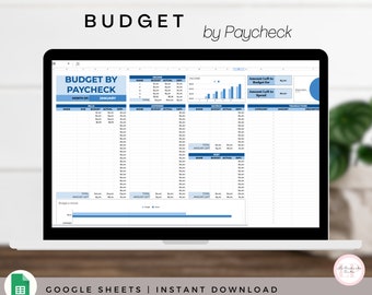 Monthly Budget Spreadsheet Google Sheets Paycheck Budget - Etsy
